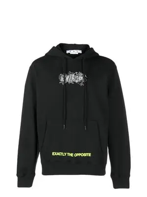 Off-White Slogan-print Drawstring Hoodie - Black