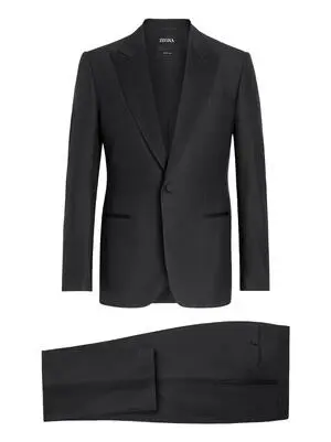 Zegna Trofeo 600 Single-breasted Wool-silk Suit - Black