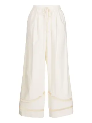 MULLER OF YOSHIOKUBO Cut-out Cotton Track Pants - White