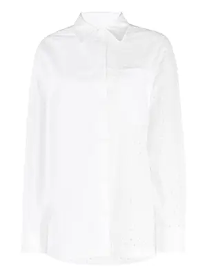 Kenzo Broderie Anglaise Panelled Shirt - White