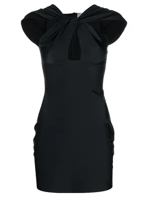 Coperni Twisted Cut-out Mini Dress - Black
