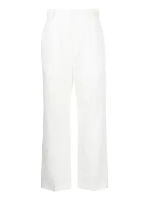 MAISON MARGIELA Pinstripe Cropped Trousers - White