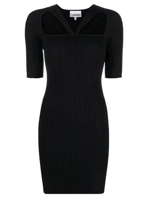 GANNI Cut-out Minidress - Black