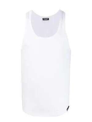Dsquared2 Ribbed Cotton Tank Top - White