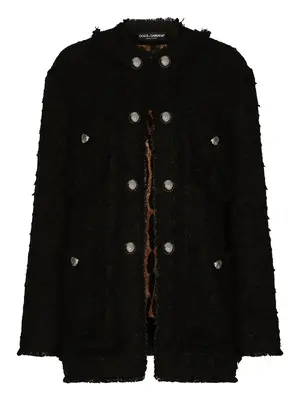 Dolce & Gabbana Tweed Double-breasted Jacket - Black