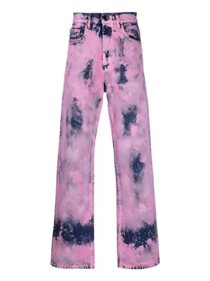 DARKPARK Tie-dye Straight-leg Jeans - Blue