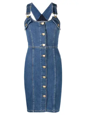 Moschino Button-up Denim Minidress - Blue
