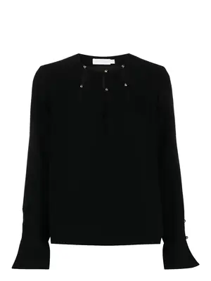 Simkhai Sharon Long-sleeve Blouse - Black