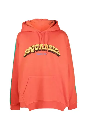 Dsquared2 Logo-print Cotton Hoodie - Orange