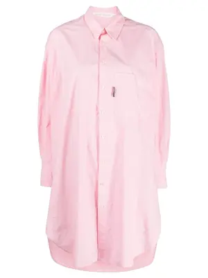 Palm Angels Long-sleeve Shirt Dress - Pink
