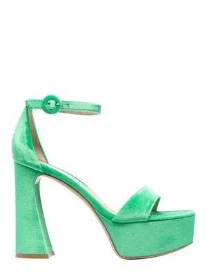 GIANVITO ROSSI Holly 125mm Chenille Sandals - Green