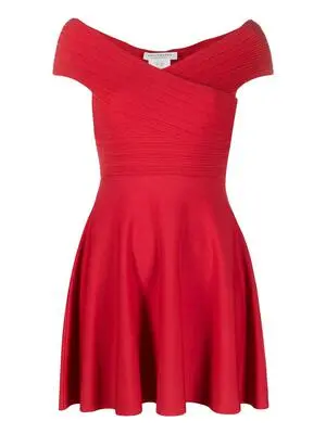 Philosophy Di Lorenzo Serafini Off-shoulder Ribbed Minidress - Red