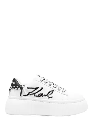 Karl Lagerfeld Logo-embroidered Platform Sneakers - White