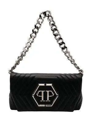 Philipp Plein Hexagon Logo-plaque Quilted Shoulder Bag - Black