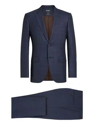 Zegna Centoventimila Single-breasted Wool Suit - Blue