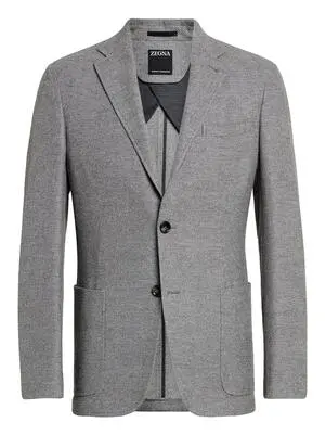 Zegna Trofeo Single-breasted Cashmere Jacket - Grey