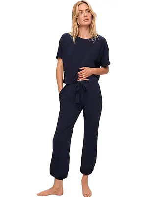 Eberjey Aloe Infused Cotton Pants - Navy