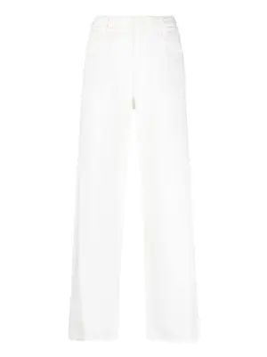Vince High-waist Straight-leg Trousers - White