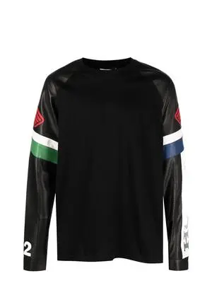 Dsquared2 Contrast Sleeve Cotton Sweatshirt - Black