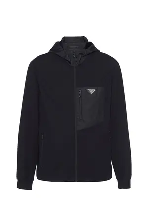 Prada Panelled Hooded Jacket - Black