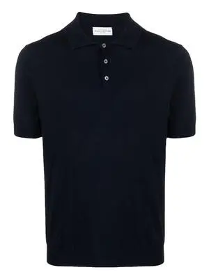 BALLANTYNE Short-sleeve Cotton Polo Shirt - Blue