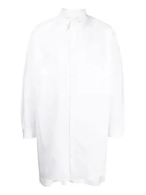 Yohji Yamamoto Panelled Slim-cut Cotton Shirt - White