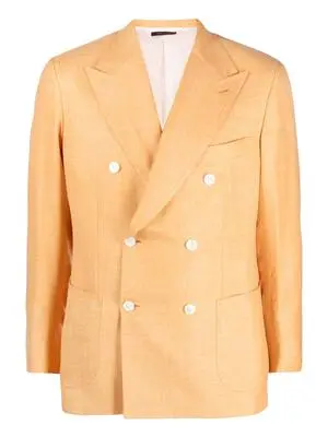 Brioni Double-breasted Blazer - Orange