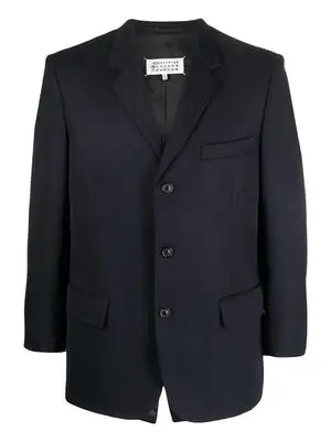 MAISON MARGIELA Single-breasted Wool Blazer - Blue