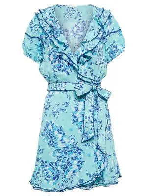 Poupette St Barth Aude Printed Wrap Mini Dress - Multicoloured