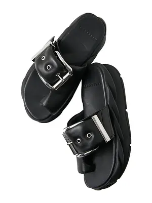 4CCCCEES Buckle Platform Sandals Black