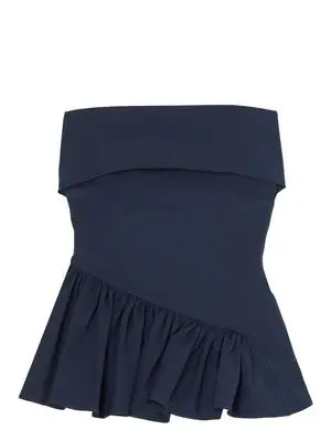 MOLLY GODDARD Andres Strapless Ruffled Top - Blue