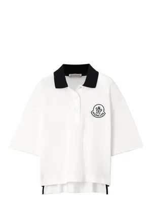 Moncler Appliquéd Cotton-piqué Polo Shirt - White
