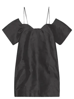 GANNI Taffeta Mini Dress - Black
