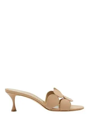Manolo Blahnik Manolo Blahnik Haribalmu Leather Slide Sandals Nude