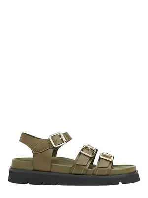 Whistles Jemma Triple Buckle Flatform Sandals - Khaki