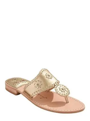 Jack Rogers Jacks Whipstitch Thong Sandals - Platinum