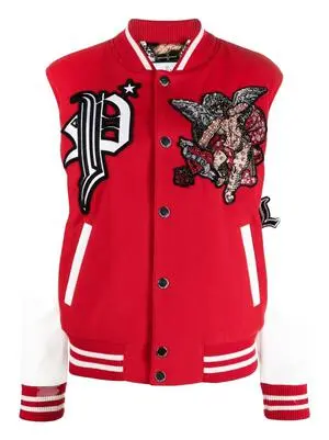 Philipp Plein Love Angel Bomber Jacket - Red
