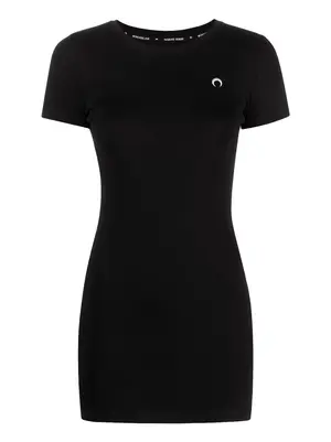 MARINE SERRE Fine-ribbed T-shirt Dress - Black