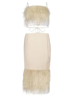 Jacquemus La Robe Raphia Fringed Dress - White