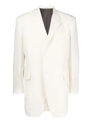 Yohji Yamamoto Single-breasted Blazer - White