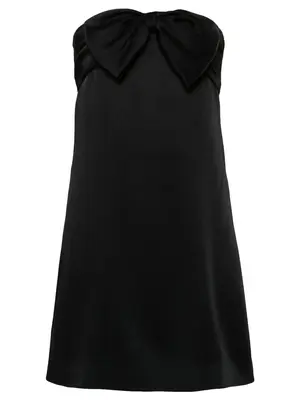 Saint Laurent Bow-detail Strapless Mini Dress - Black