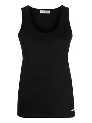 JIL SANDER Logo-print Tank Top - Black