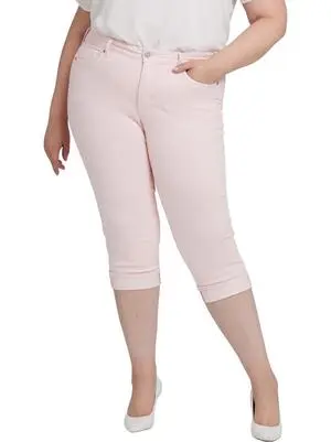 NYDJ NYDJ Marilyn Cool Embrace® Cuff Crop Straight Leg Jeans Crystal Pink