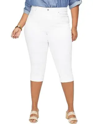 NYDJ NYDJ Marilyn Cool Embrace® Cuff Crop Straight Leg Jeans Optic White
