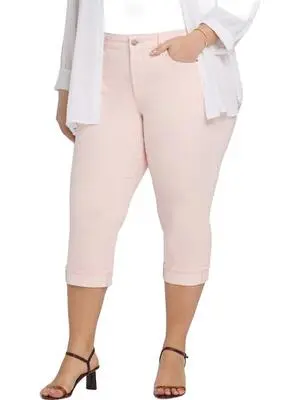 NYDJ NYDJ Marilyn Cool Embrace® Cuff Crop Straight Leg Jeans Pink Dogwood
