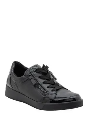 ARA Rei Low Ii Zip Sneakers - Black Leather