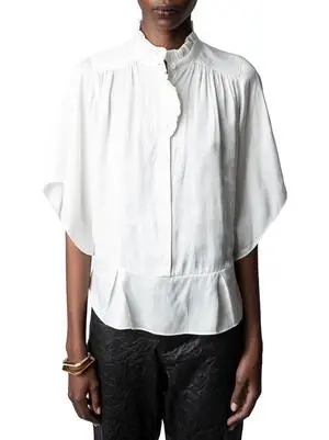 Zadig&Voltaire Taro Ruffle Satin Blouse - Judo