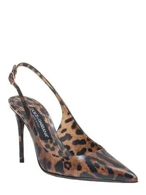 Dolce & Gabbana Leopard Print Slingback Pumps - Print Leo