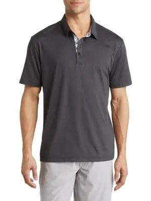 SWANNIES James Solid Stretch Golf Polo - Black Heather