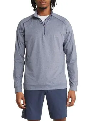 SWANNIES Graham Quarter Zip Golf Pullover Navy Heather-navy